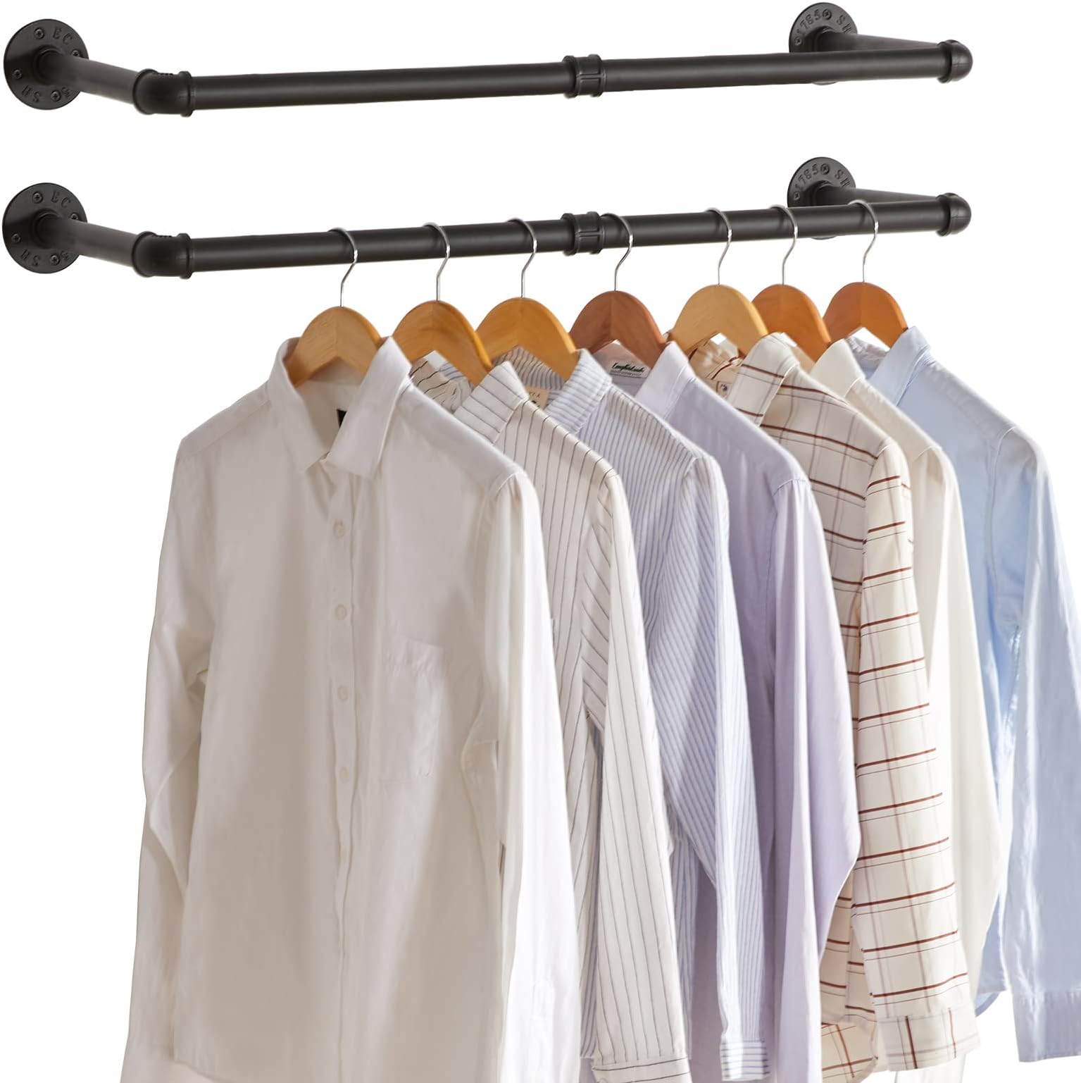 Amazon.com: DDK Industrial Pipe Clothes Rack Wall Mounted, 36.2 Inch ...