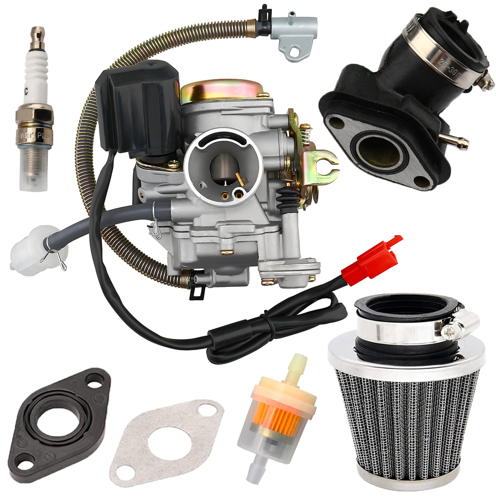 Amazon.com: 50CC Carburetor Fit for 49CC 50CC GY6 PD18J Taotao Kymco Go ...