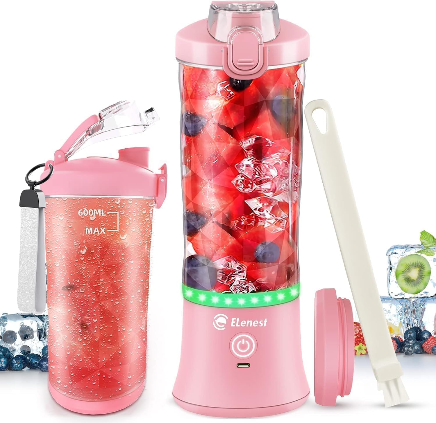 Amazon.com: Portable Blender for Shakes and Smoothies, 600ml BPA Free ...