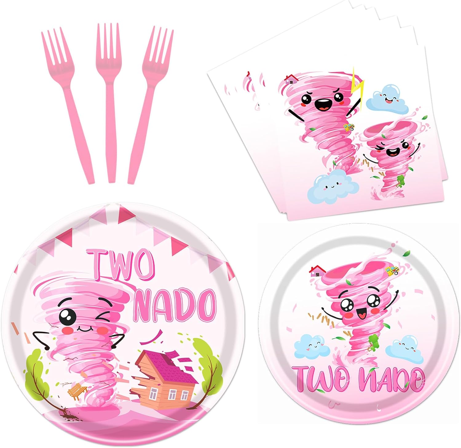 Amazon.com: Rakuto Two Nado Birthday Decorations Tableware Supplies ...