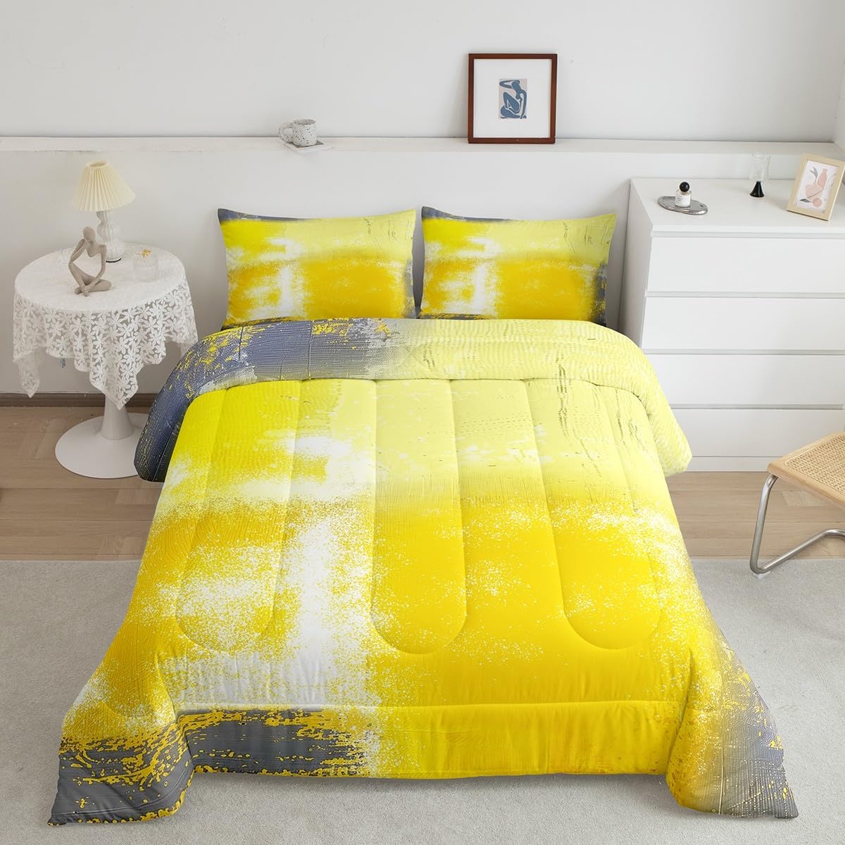 Amazon.com: Homewish Retro Abstract Watercolor King Size Comforter Set ...