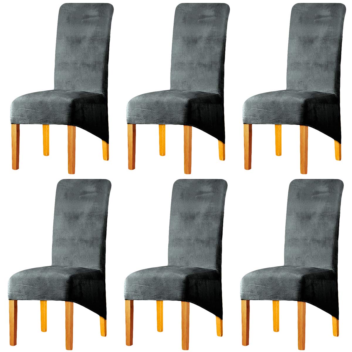 LANSHENG Velvet Dining Chair Covers, Stretch Large Chair Slipcovers for ...