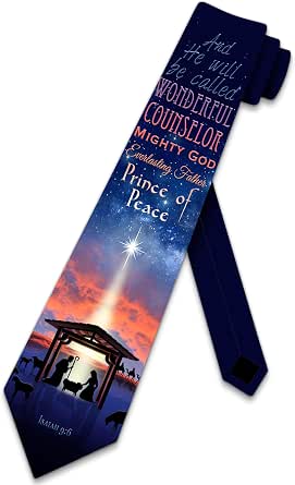 Amazon.com: Three Rooker Christmas Ties Mens Nativity Scene Necktie ...