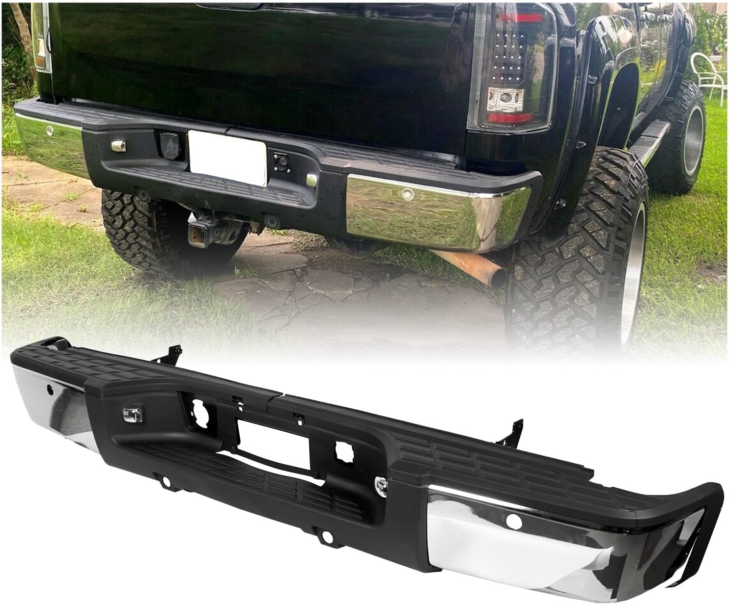 Amazon.com: ECOTRIC Rear Step Bumper Assembly Compatible with 2007-2013 ...