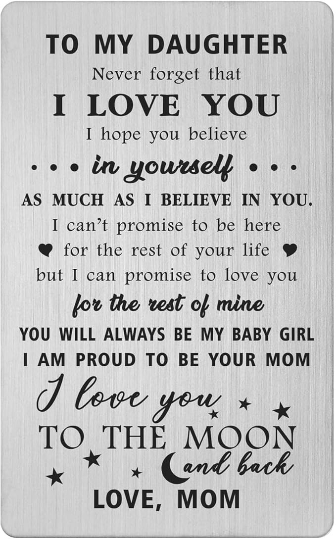 Amazon.com : Daughter Gifts - Daughter Wallet Card Gift from Mom ...