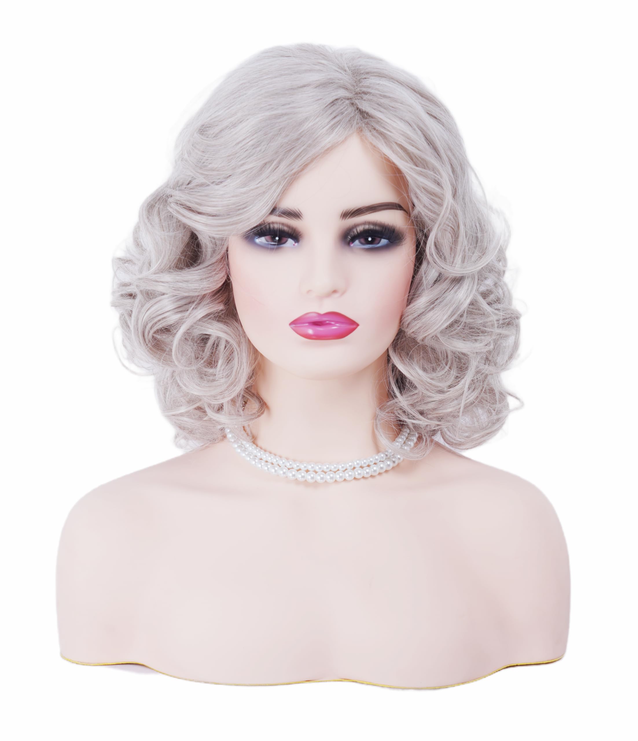 Amazon.com : Rugelyss Vintage Short Wavy Cream Blonde Wigs for Women ...