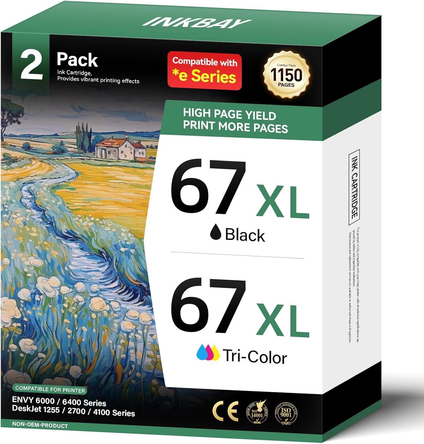 Amazon.com: INKBAY 67XL Ink Cartridge Replacement for 67 XL Black Color ...