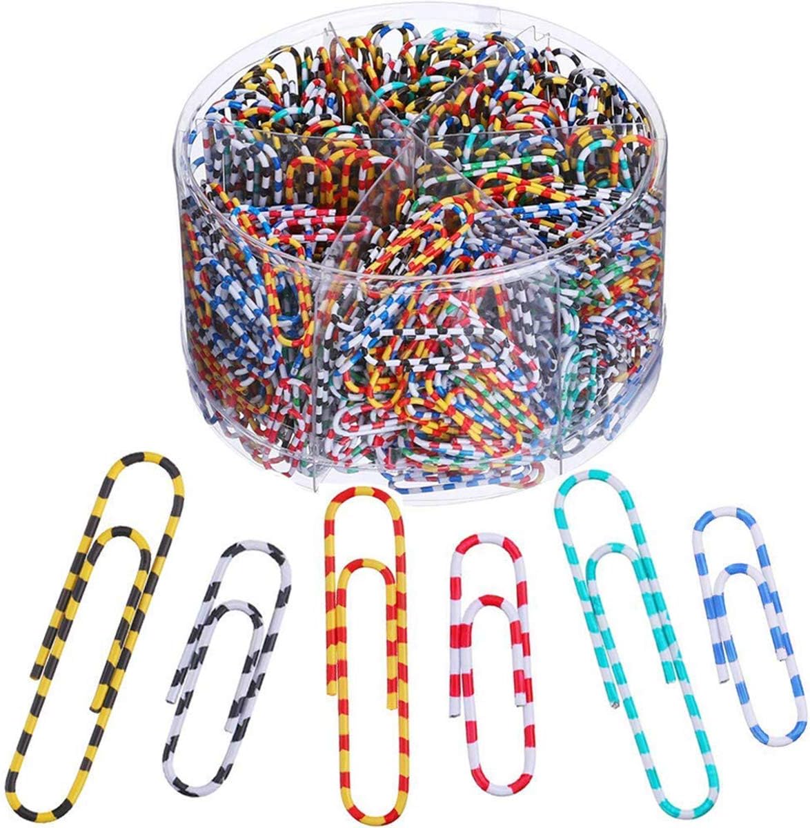 Paper Clips, 450 Pieces Colorful Striped Paperclips, Medium 28mm and ...