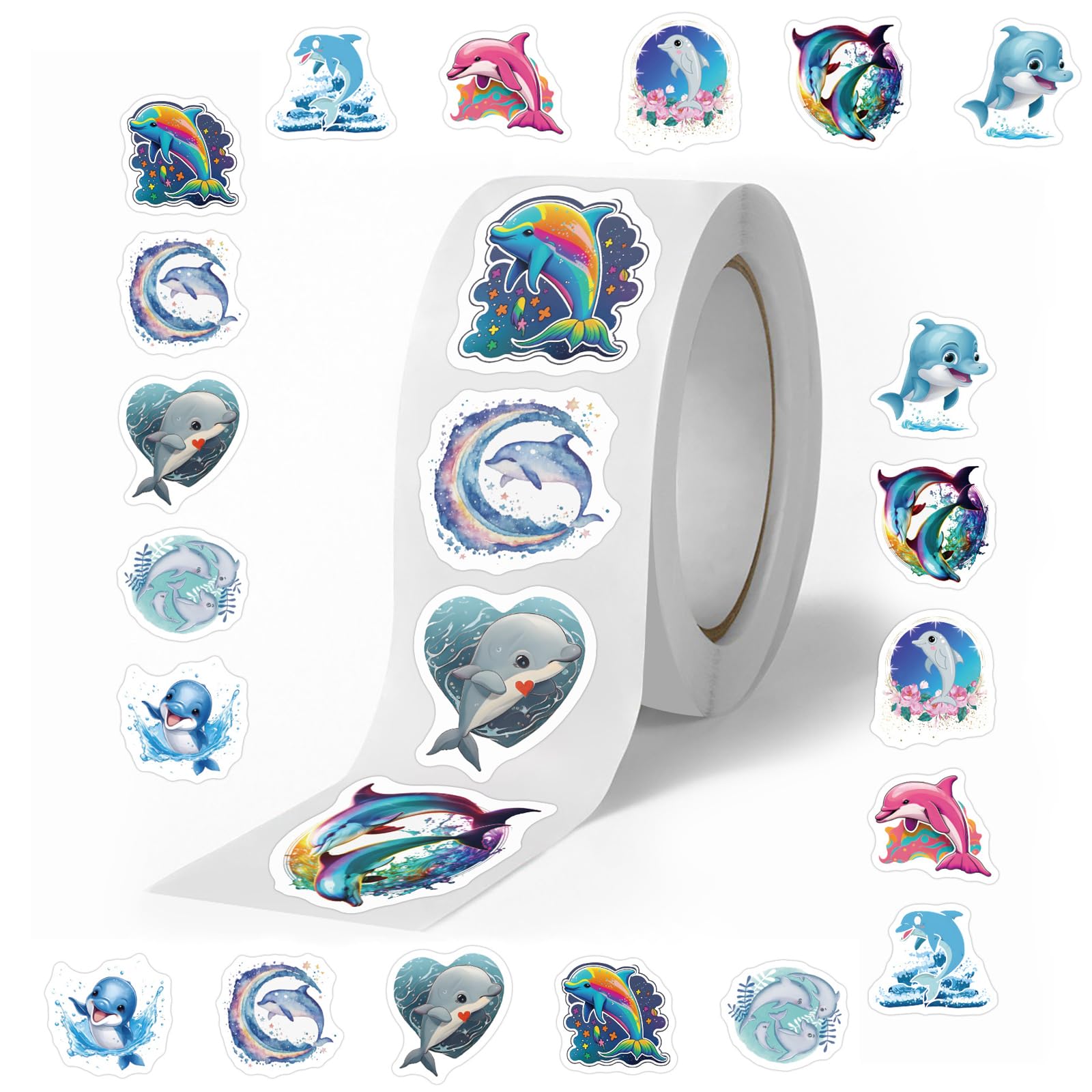 Amazon.com: 500Pcs Dolphin Stickers, 10 Sheets Graphic Cute Ocean ...