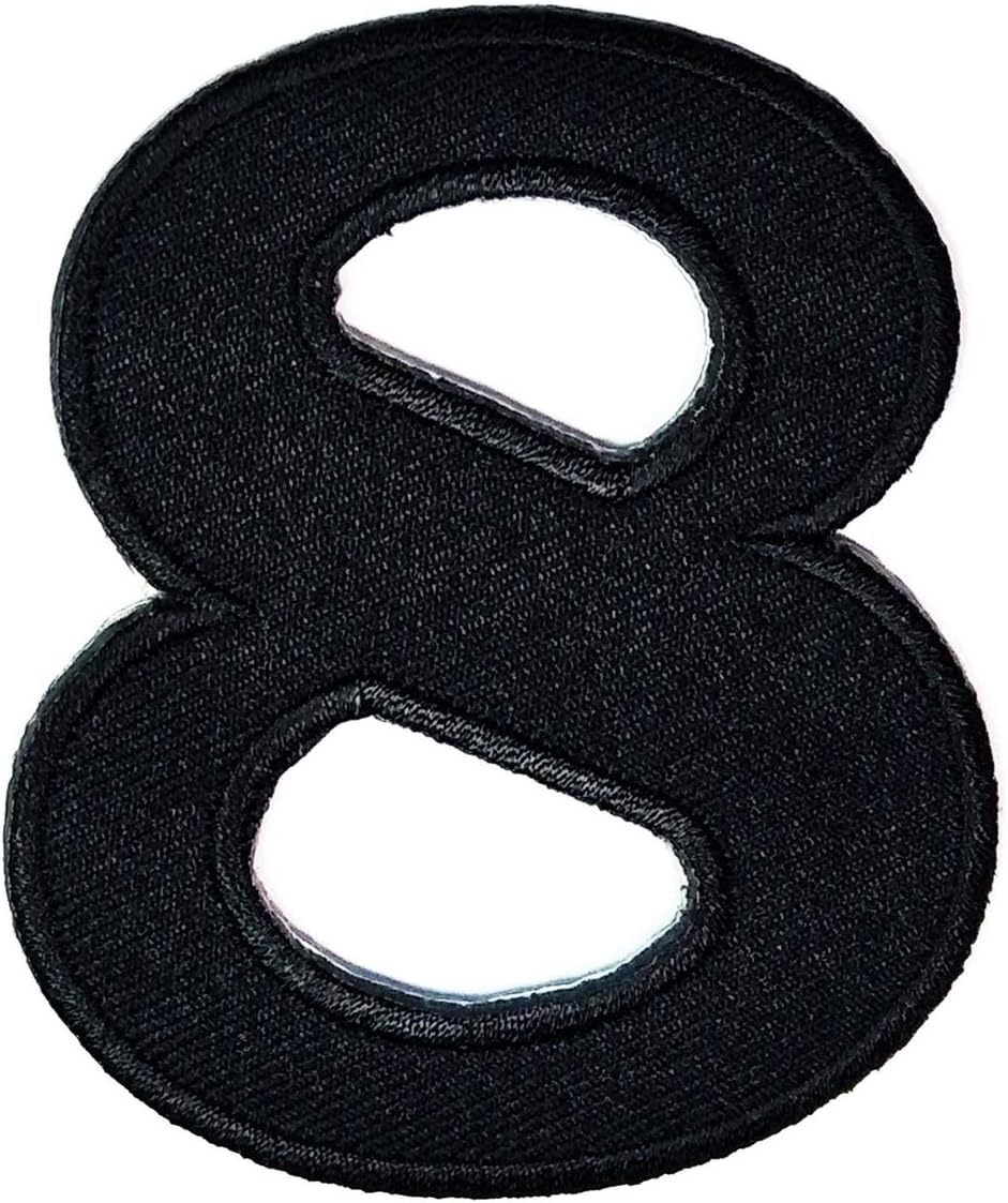 Amazon.com: Black Letter Number Eight School Symbol Counting No.8 Patch ...