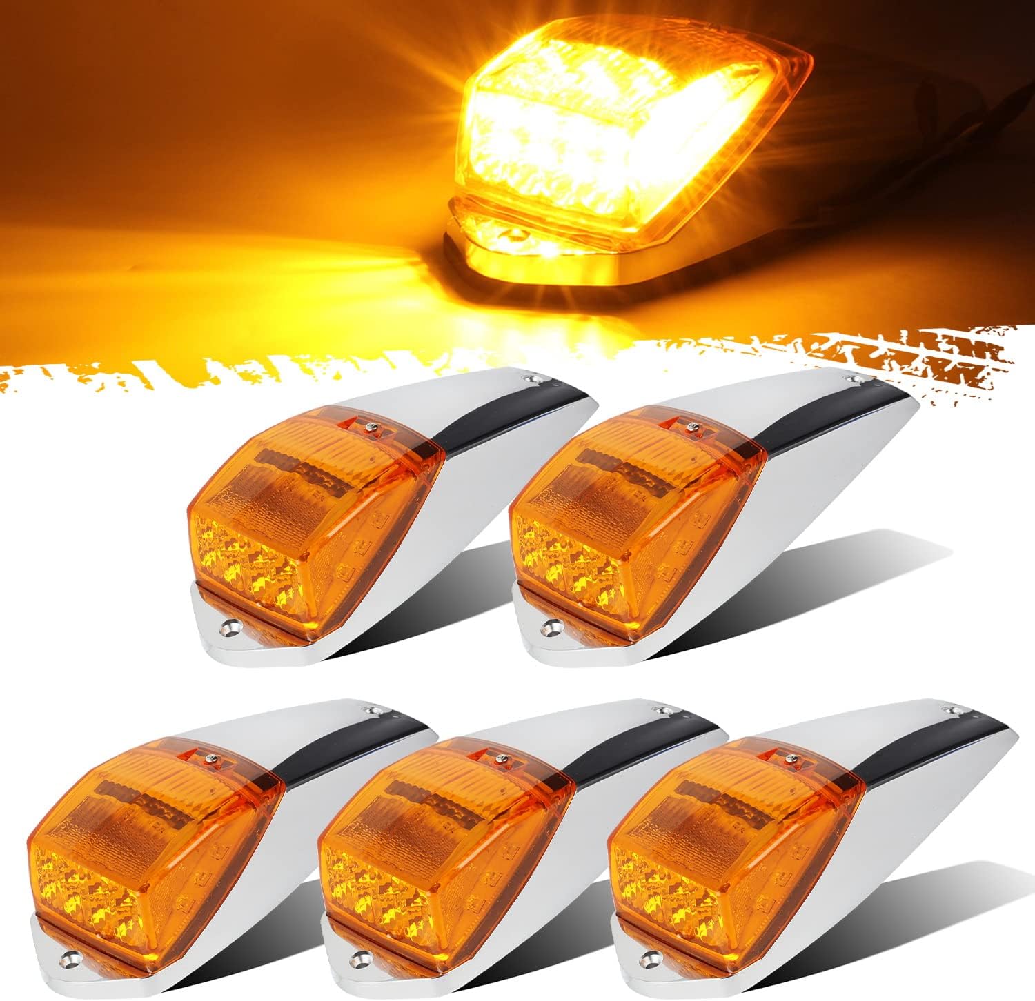 Amazon.com: NIUPARTS Grakon 5000 Style Cab Marker Light Amber/Amber ...