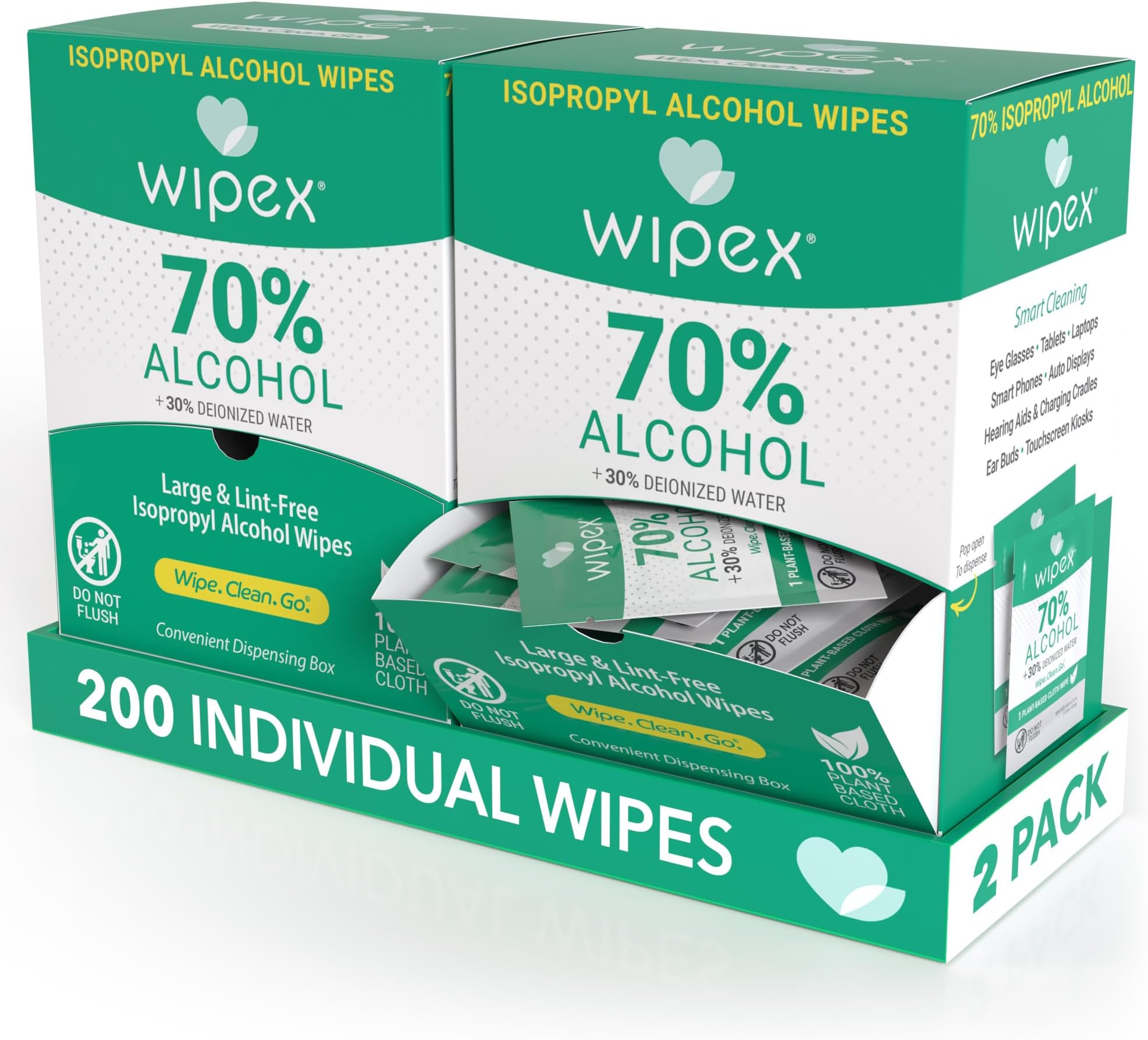 Amazon.com: Wipex 70% Isopropyl Alcohol Wipes for Electronics - 80ct ...