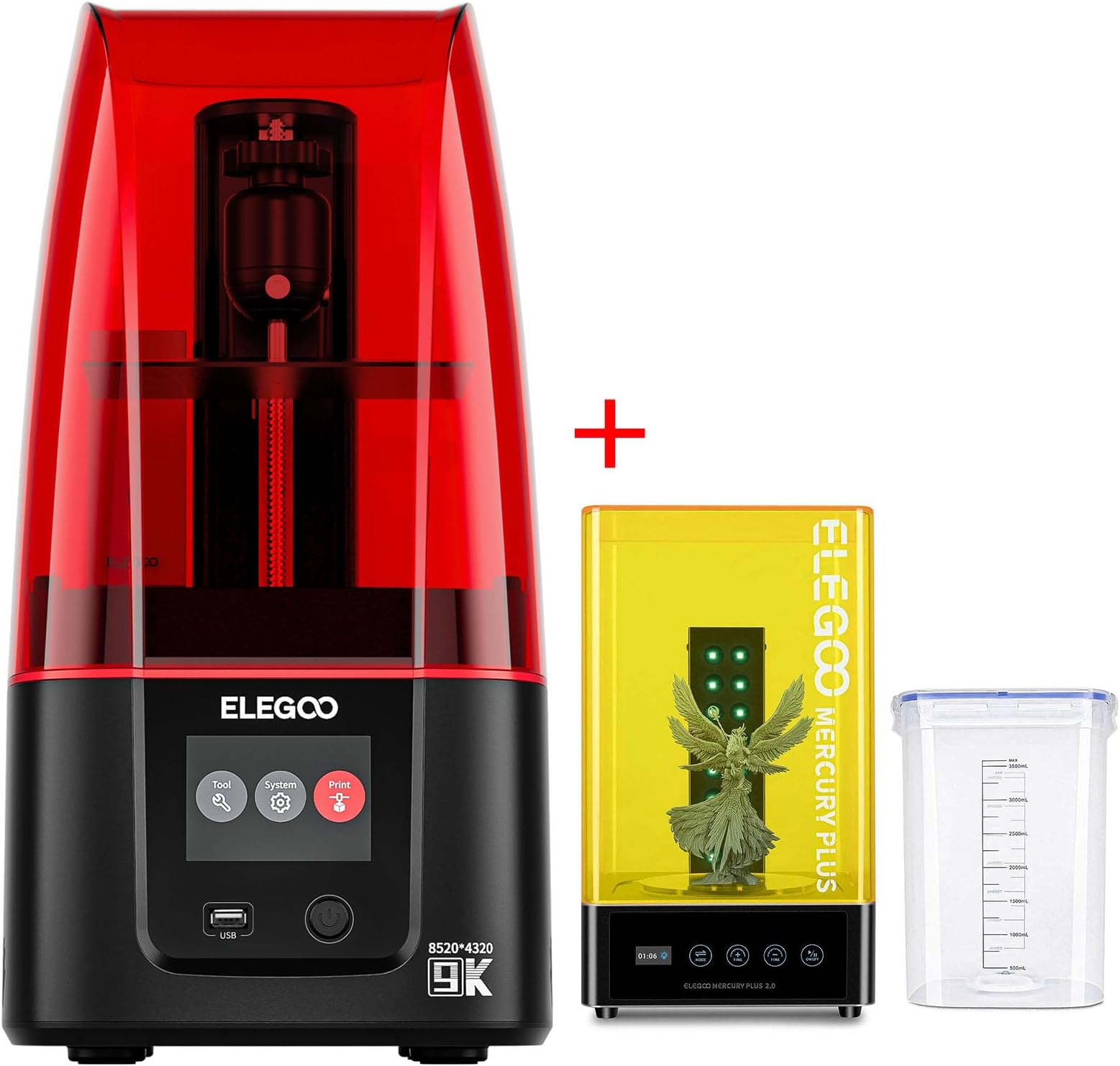 Amazon.com: ELEGOO Mars 4 MSLA 3D Printer and ELEGOO Mercury Plus 2.0 ...