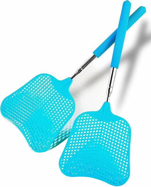 Amazon.com: Wapodeai 2 Pack Fly Swatters Heavy Duty Set, Telescopic Fly ...