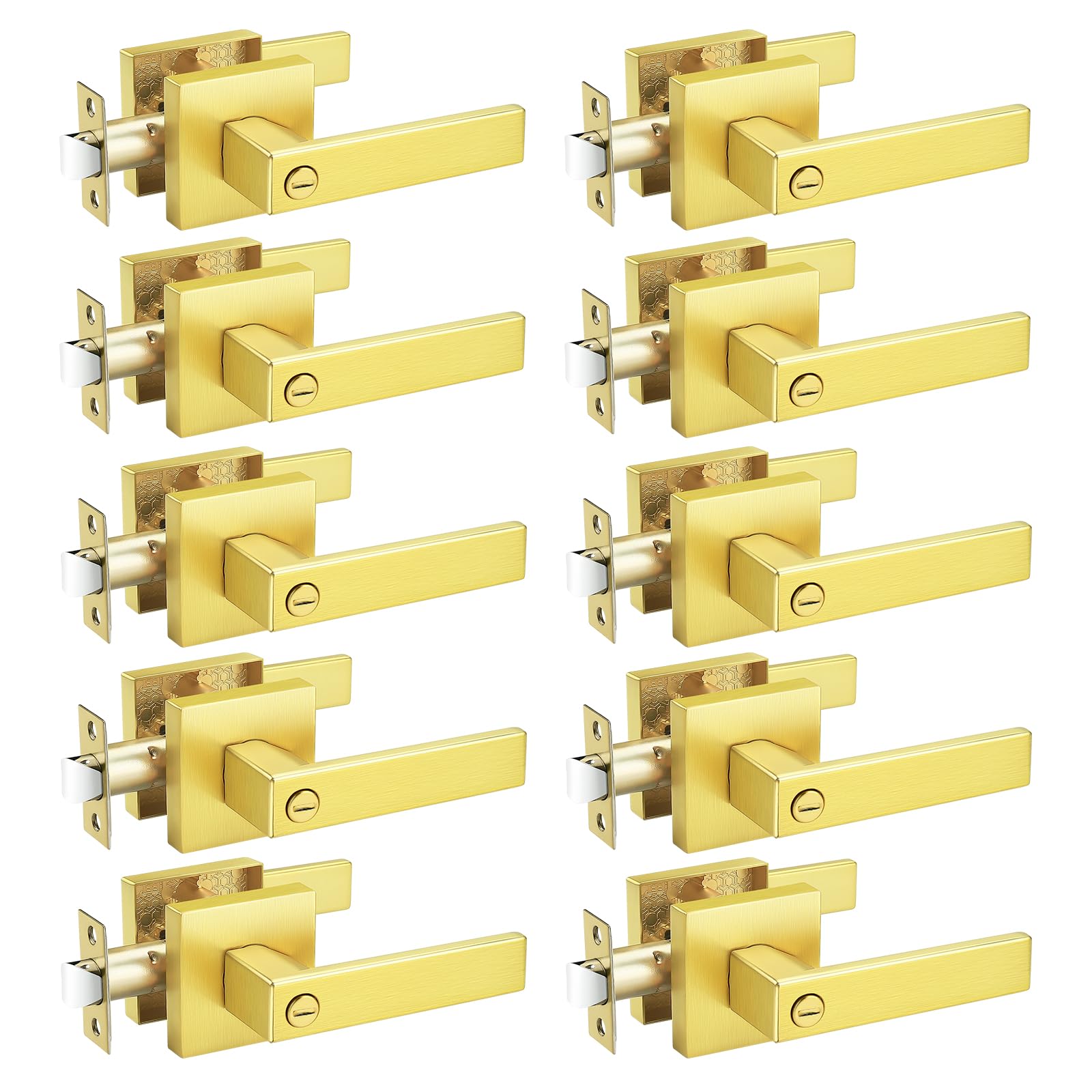 Gobrico Privacy Door Handle Gold Door Handles Heavy Duty Door Lever ...