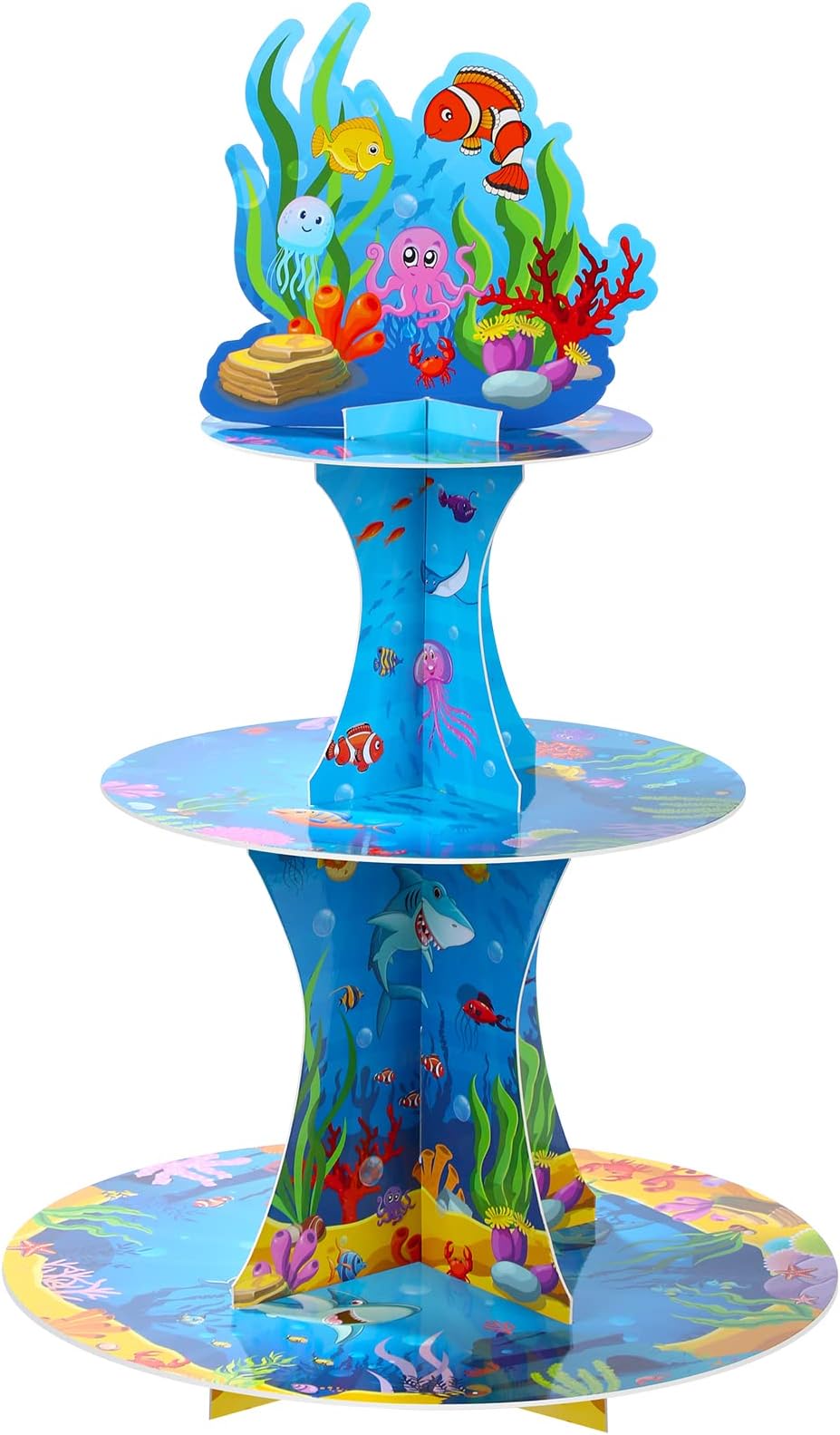 Amazon.com: Ocean Baby Shower Decorations Under The Sea Cupcake Stand ...