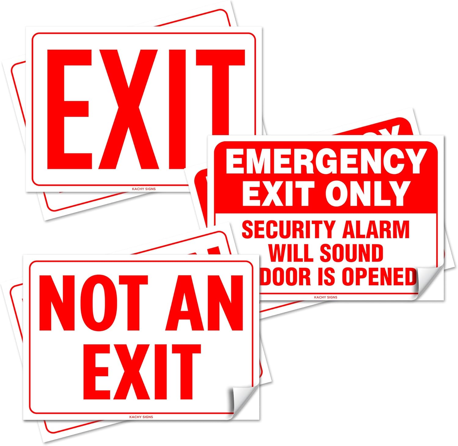 Amazon.com: Kachy Signs - (Set of 6) Bundle Exit Decal Signs - 10" x 7 ...