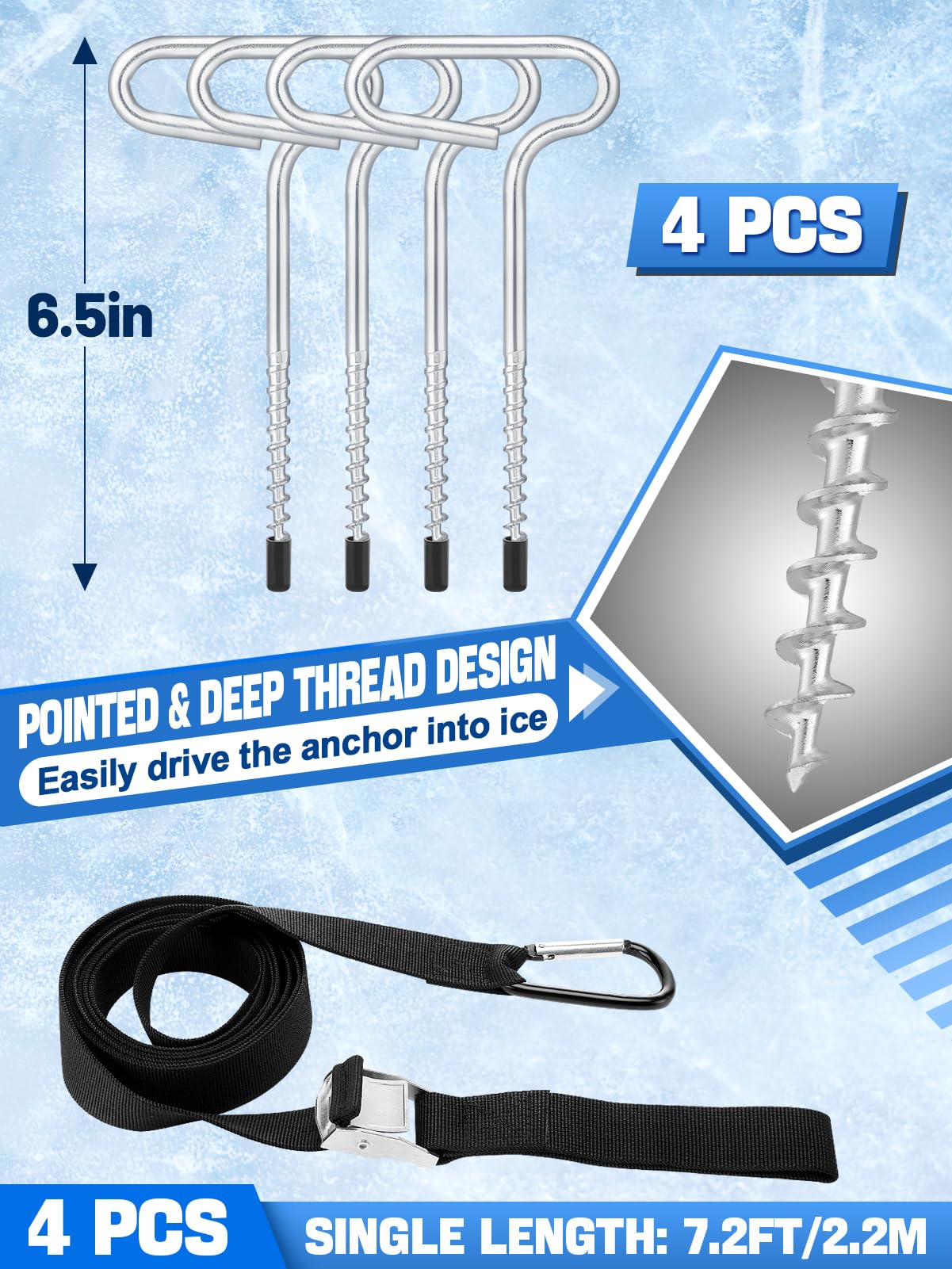 Snapklik.com : Universal Ice Anchor Tool- Ice Anchor Drill Adapter Kit ...