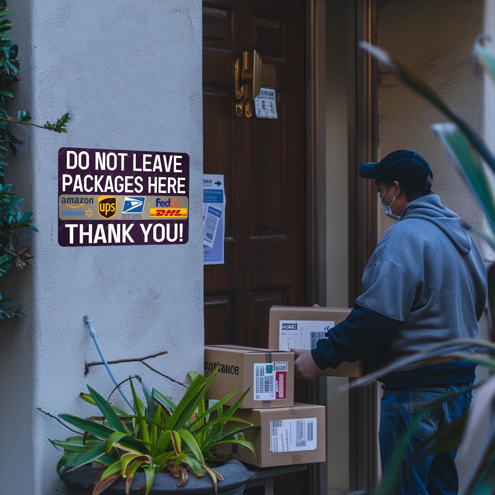 Snapklik.com : Snowsun Delivery Metal Signs Do Not Leave Packages Here ...