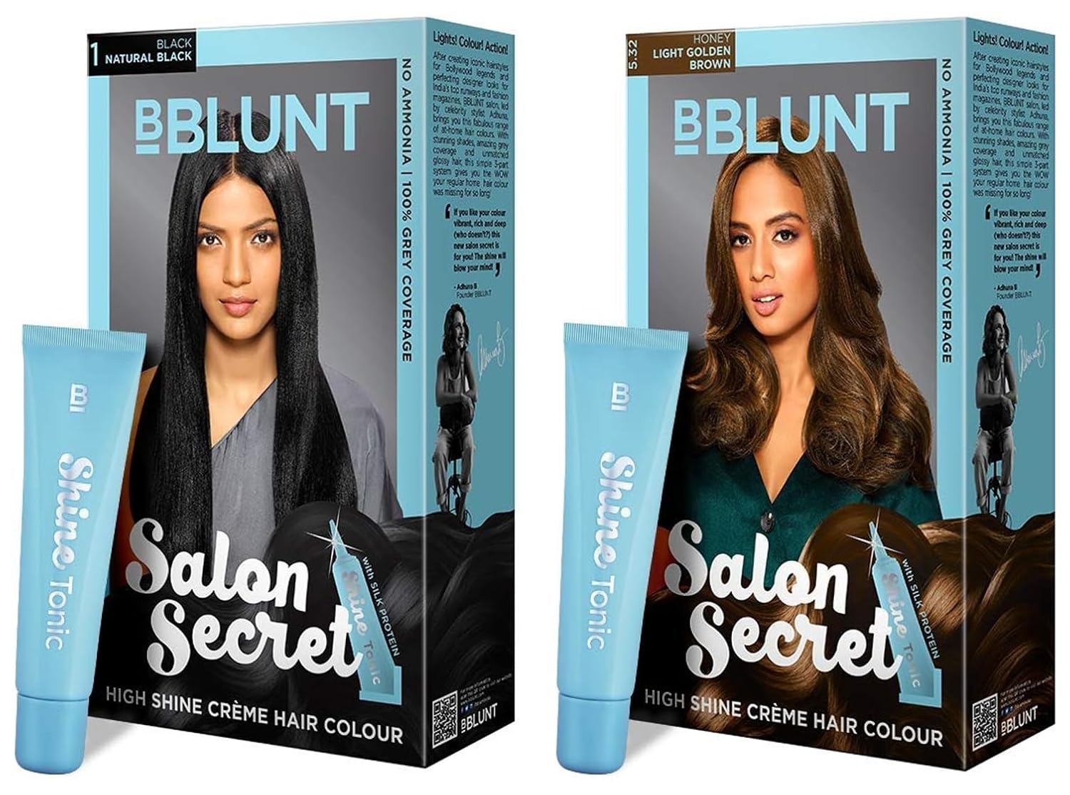BBLUNT Salon Secret Shine Creme Hair Colour, Honey Light Golden Brown 5 ...