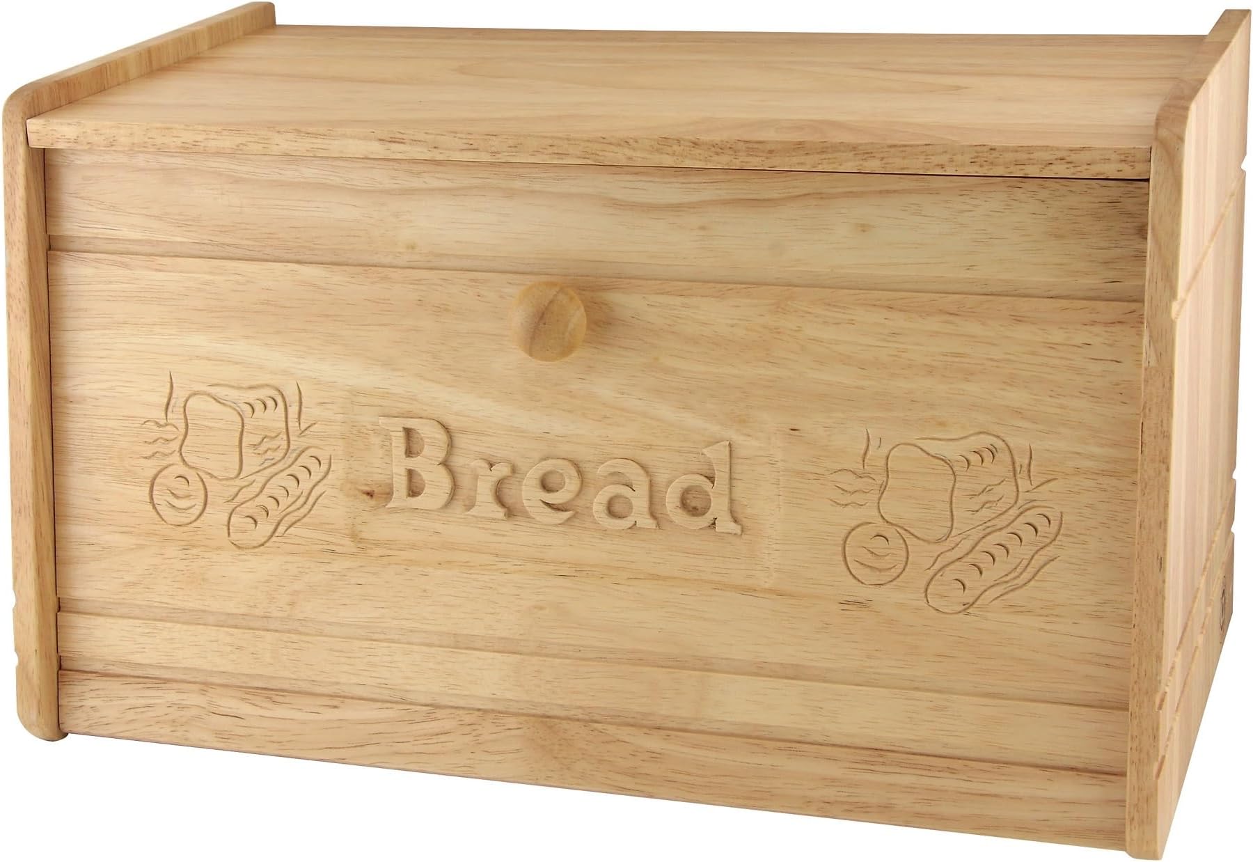 UNIQUE HOME LIVING Bread Bin for Kitchen Countertop, Wooden Bread Box ...