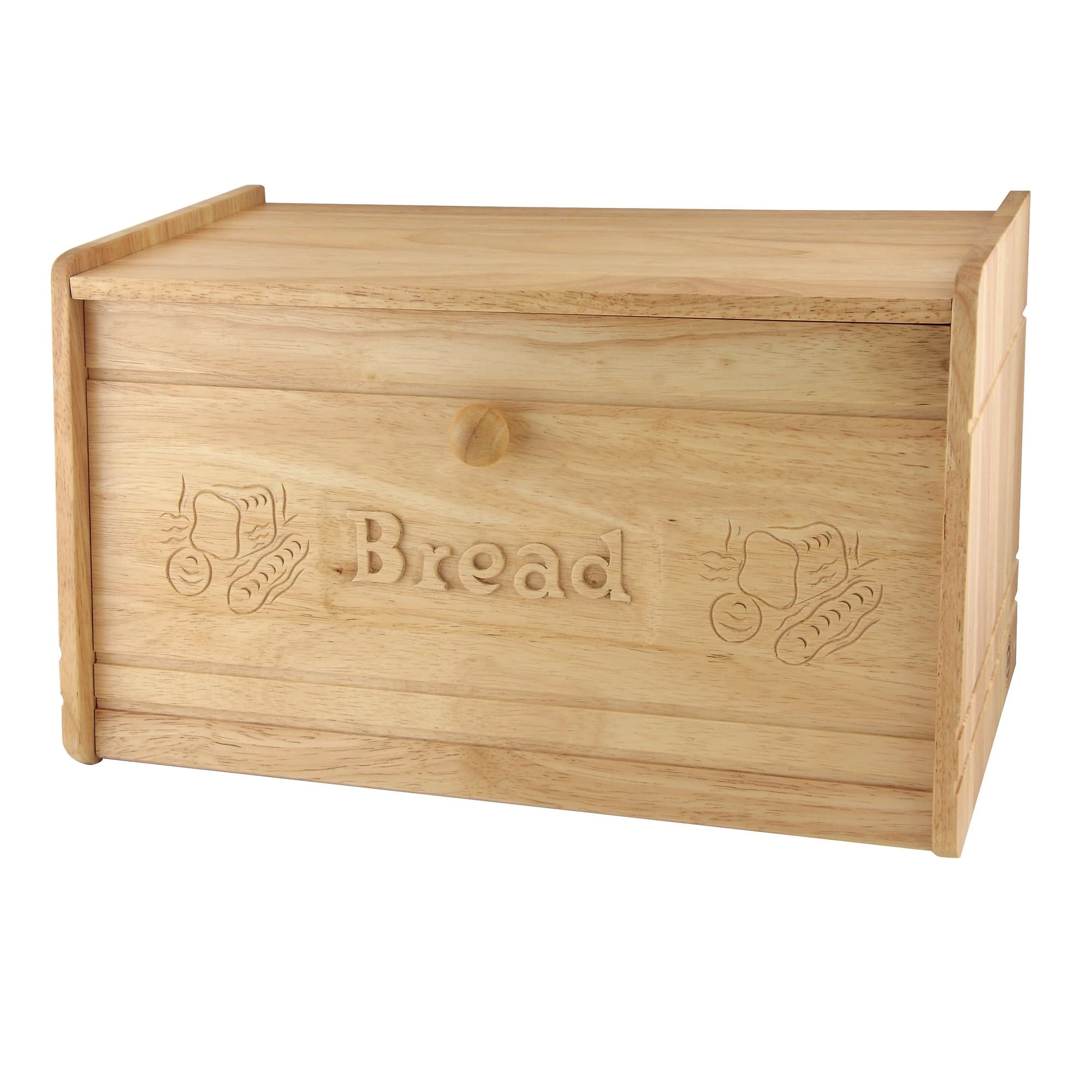 UNIQUE HOME LIVING Wooden Bread Bin Kitchen Countertop Loaf Bread ...