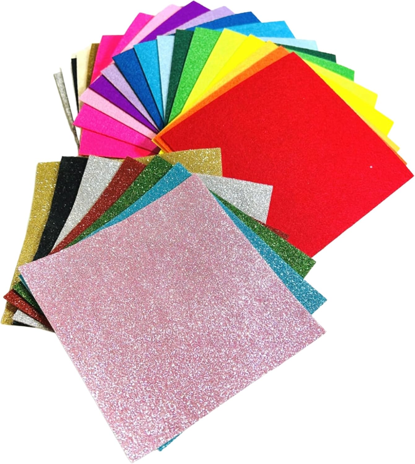 Amazon.com: 27 Pcs 6 x 6 Inches Craft Glitter Felt Fabric Sheets ...