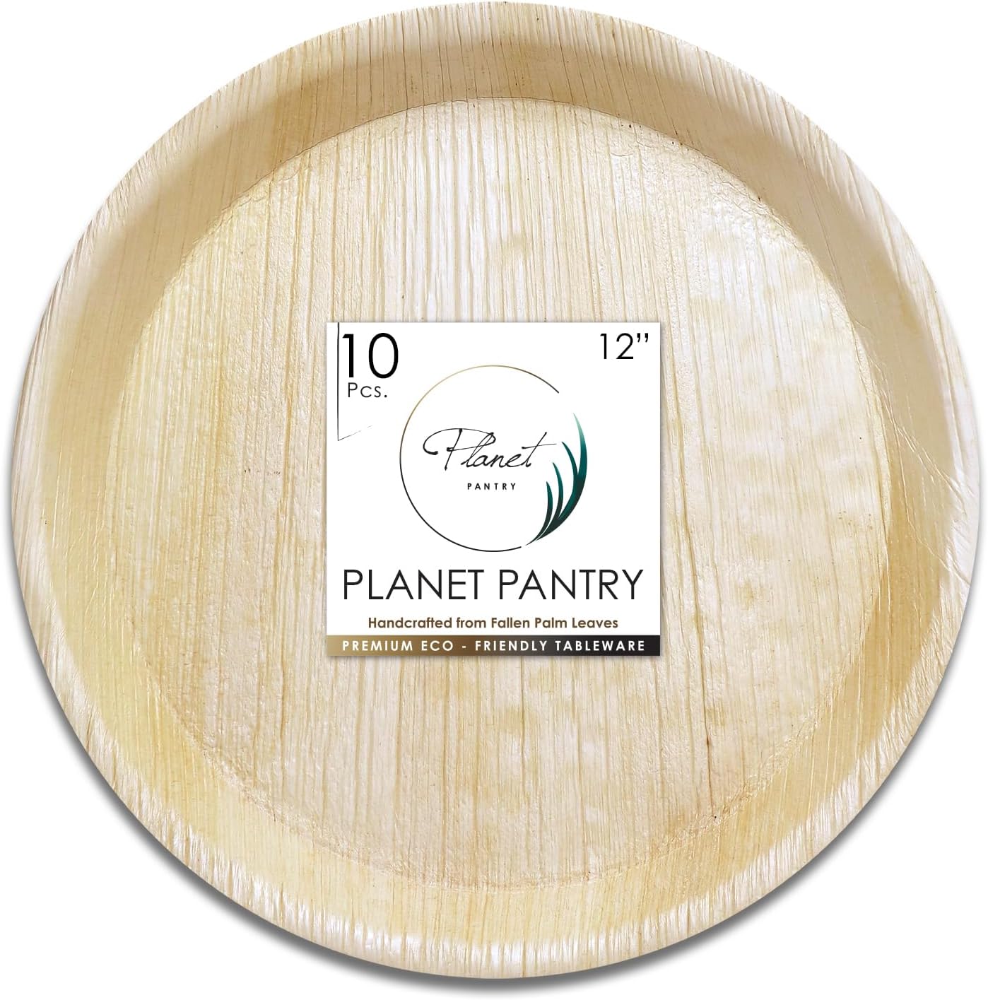 Amazon.com: Planet Pantry Disposable Palm Leaf Round Plate Wooden ...