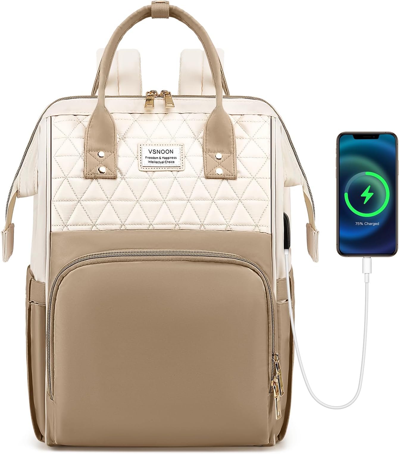 VSNOON Laptop Backpack for Women,15.6 Inch Stylish Laptop Rucksack Wide ...