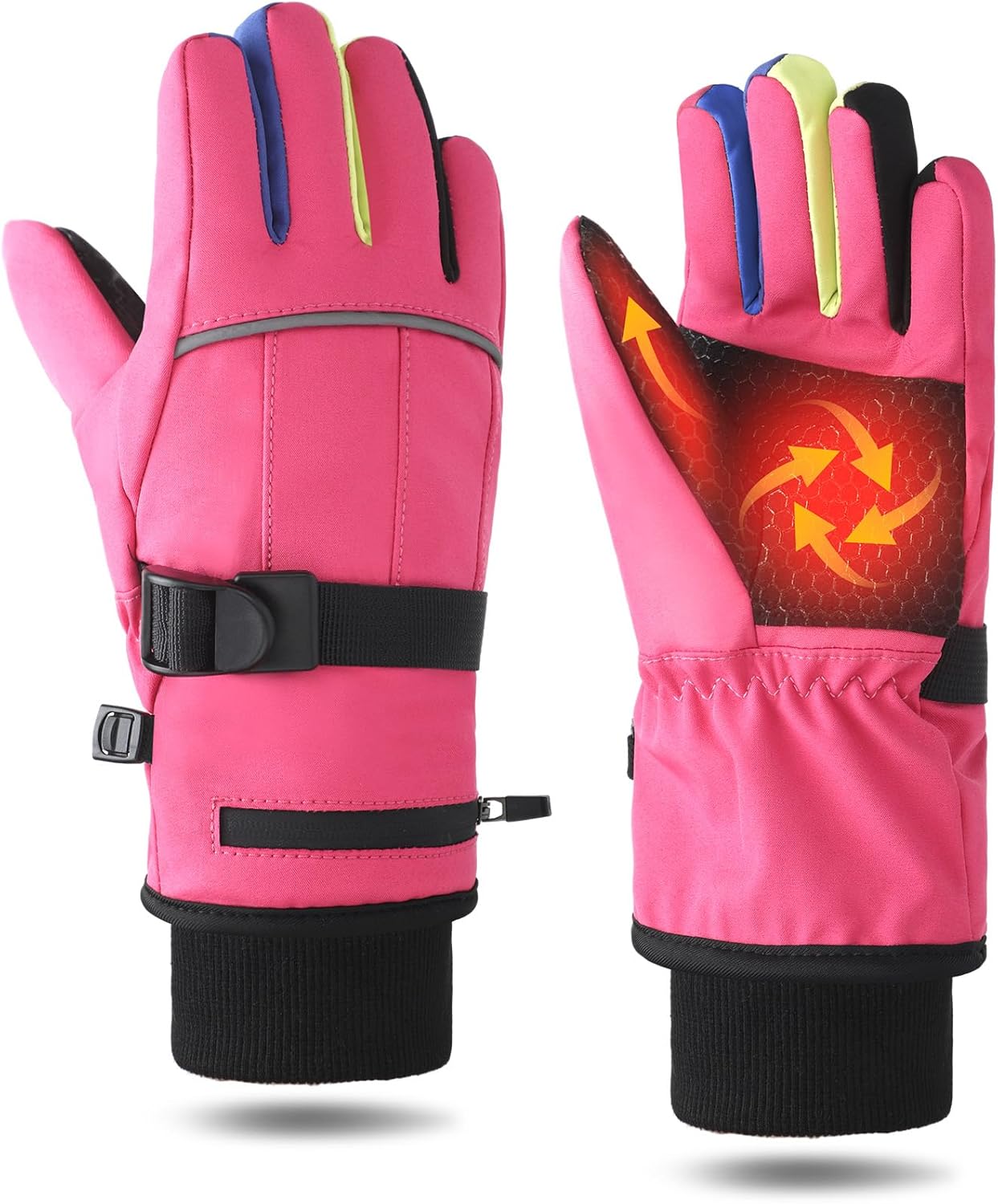 Lasnten Heated Kids Ski Gloves Electric Winter Gloves for Children ...