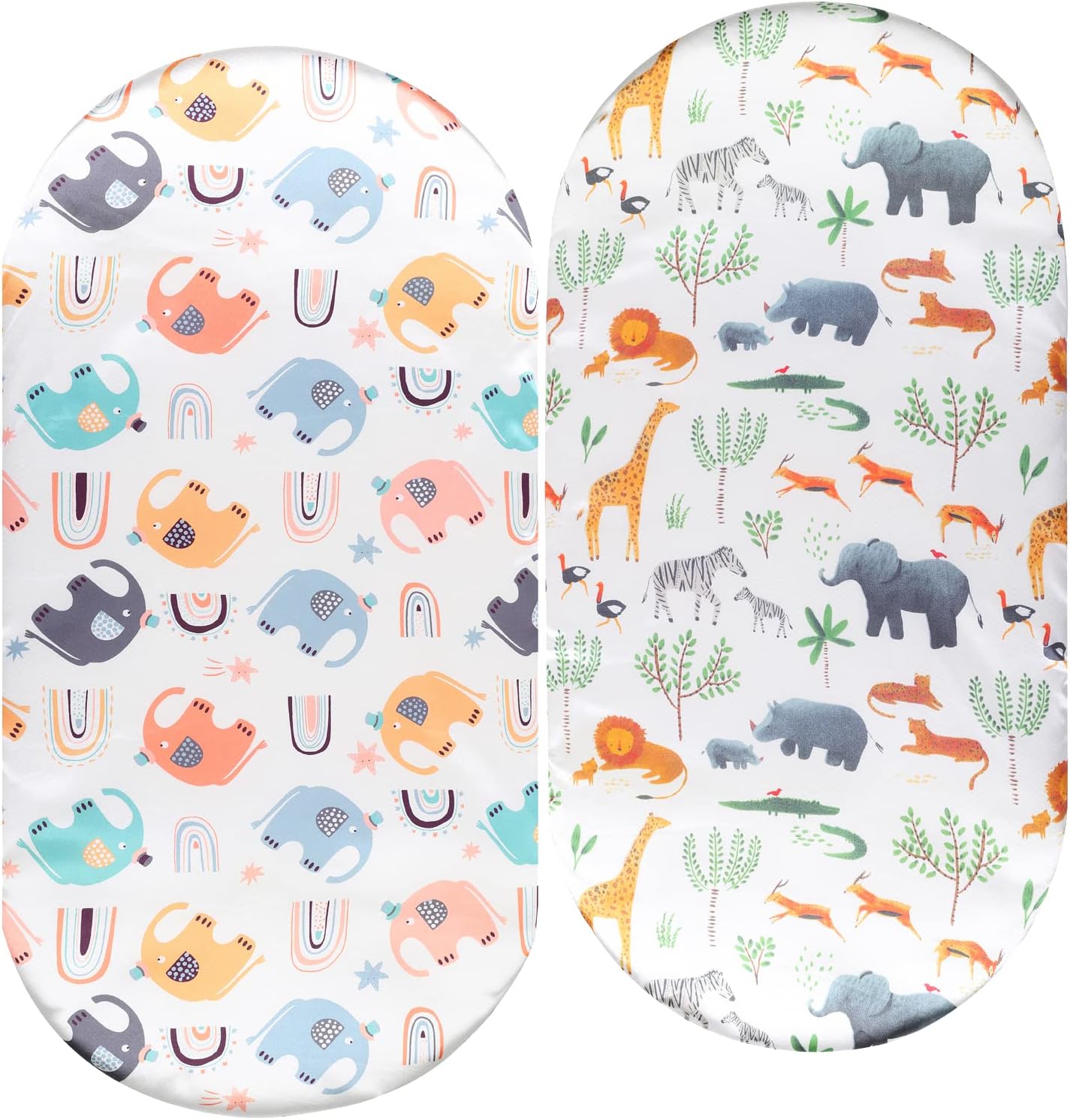 Amazon.com : Hosuly 2 Pcs Satin Bassinet Sheet Baby Hair Soft Silk ...