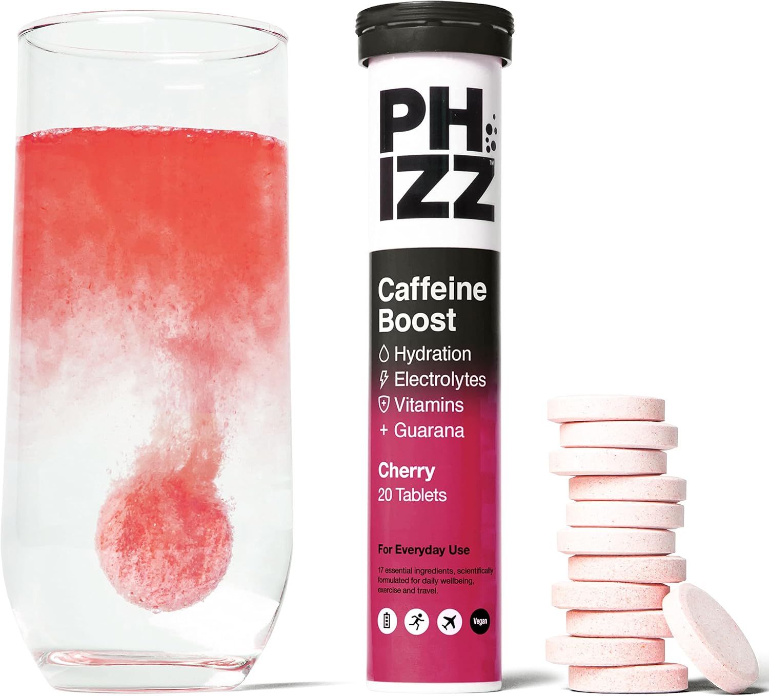 Phizz Caffeine Boost Electrolyte Hydration Tablets - 17 Vitamins and ...