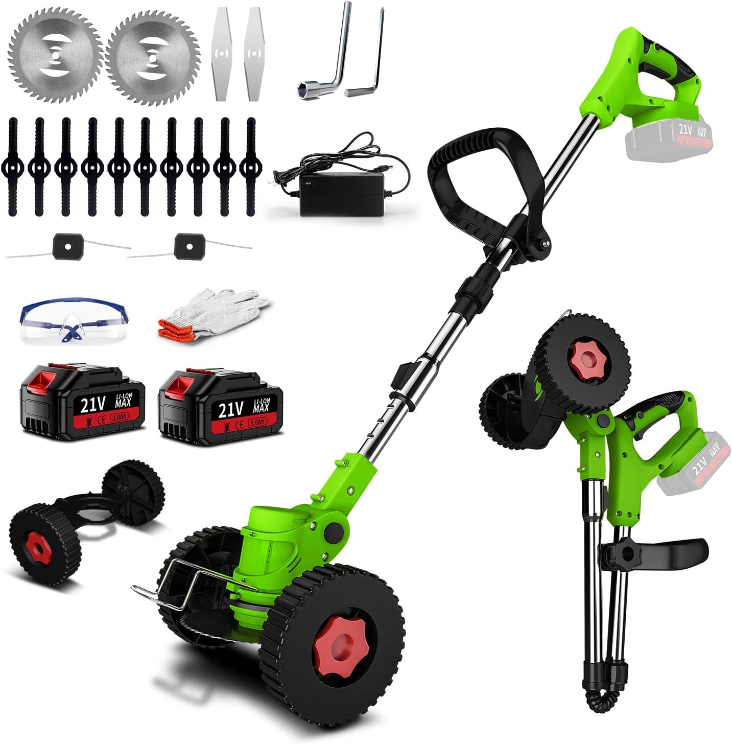 Cordless Weed Wacker,Battery Powered Weed Wacker 3 in 1 Rechargeable ...