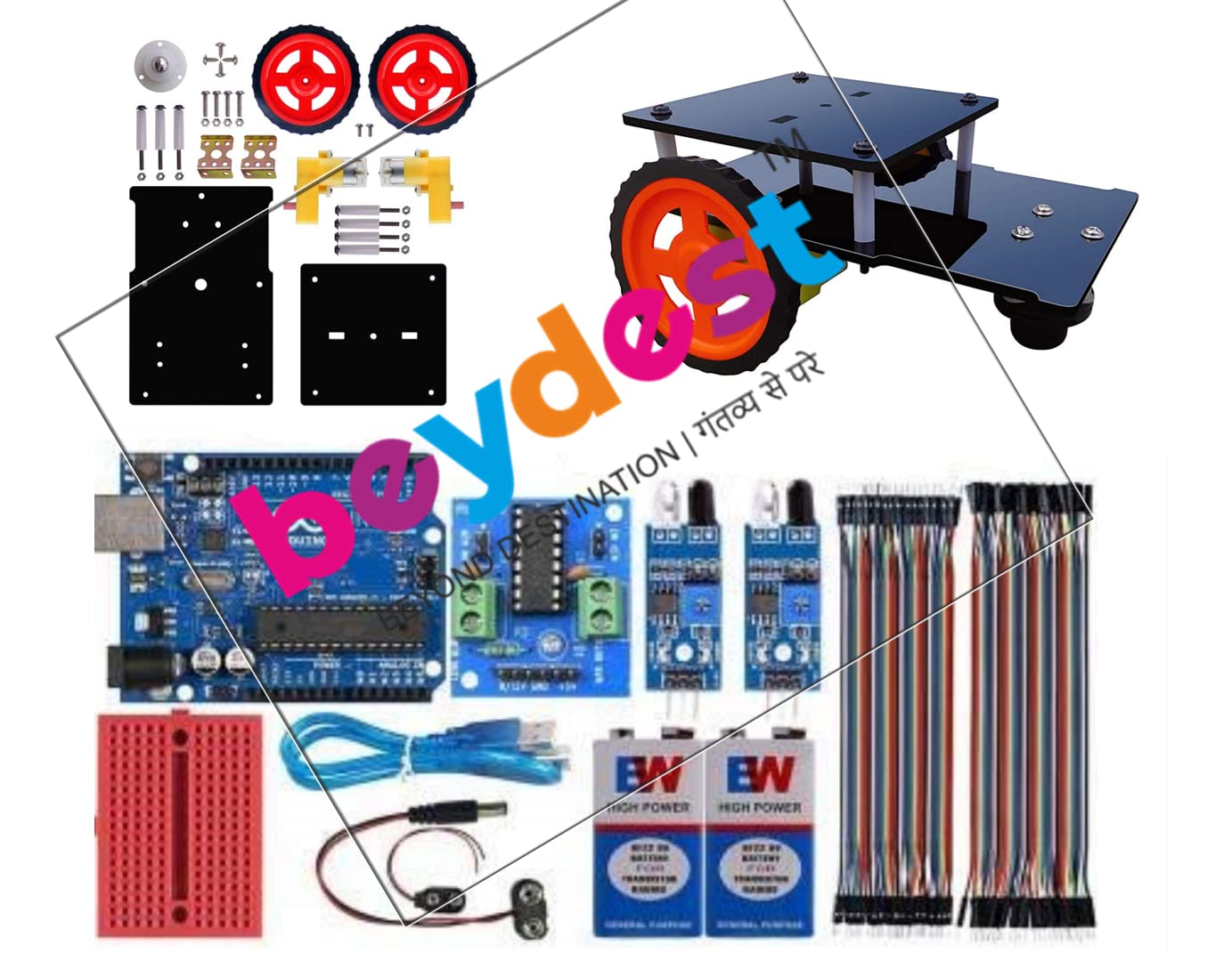 Beydest Line Follower Robot Using L293D Motor Driver Module Interfacing ...