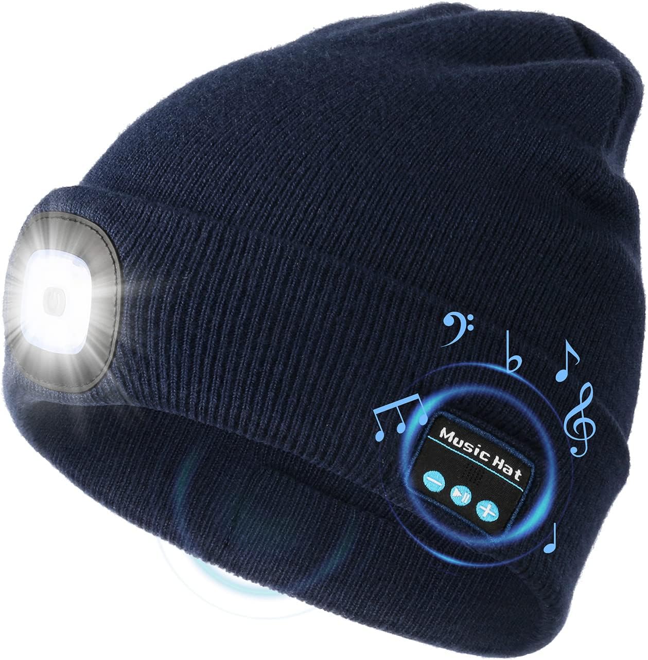 Bluetooth Beanie Hat with Light- Stocking Stuffers Christmas for Men ...