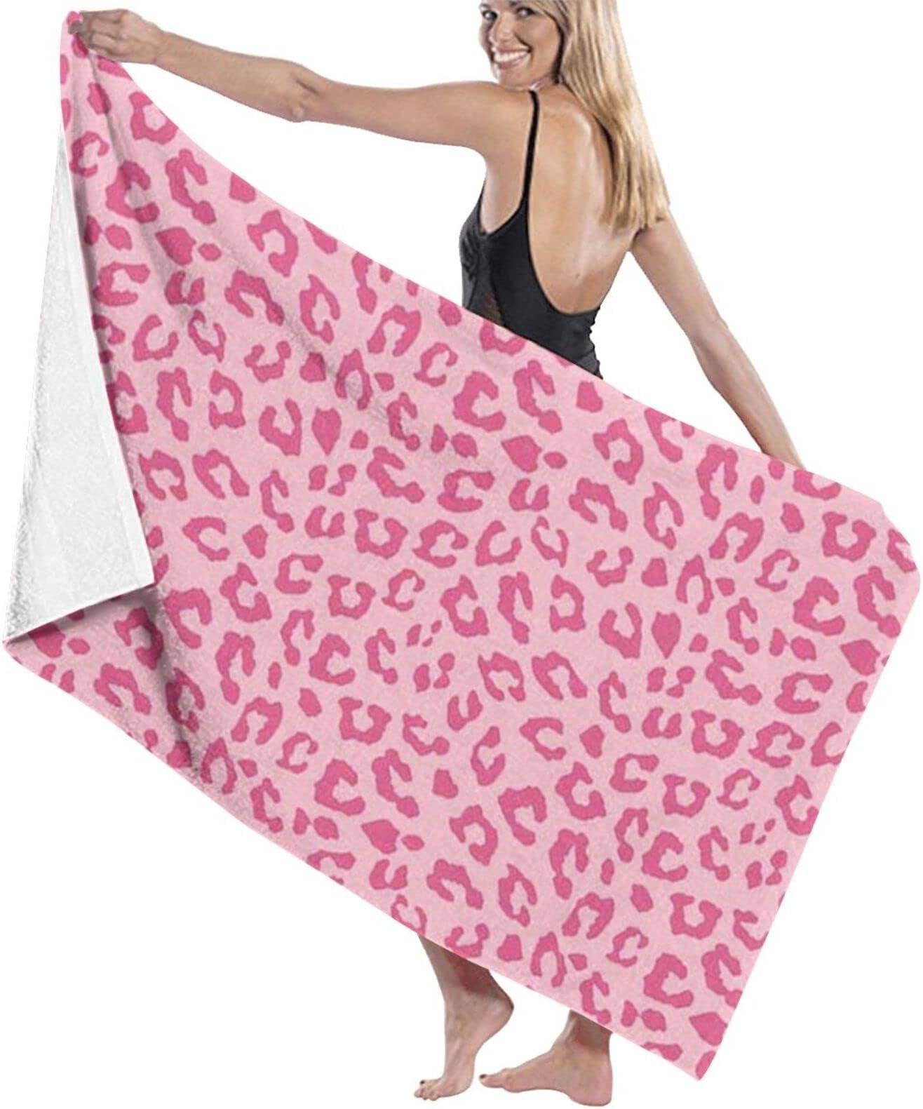 Amazon.com: Luxury Hotel & Spa Pink Cheetah Leopard Bath Towel Soft ...