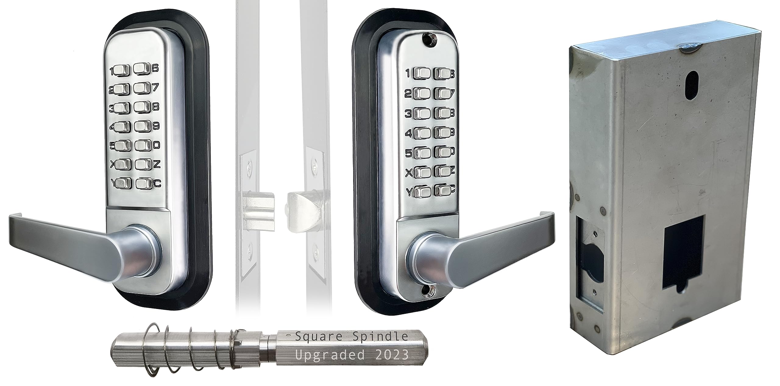 JOUNJIP Mechanical Lever Lock (Square Spindle Upgrade) + Steel Gate Box ...