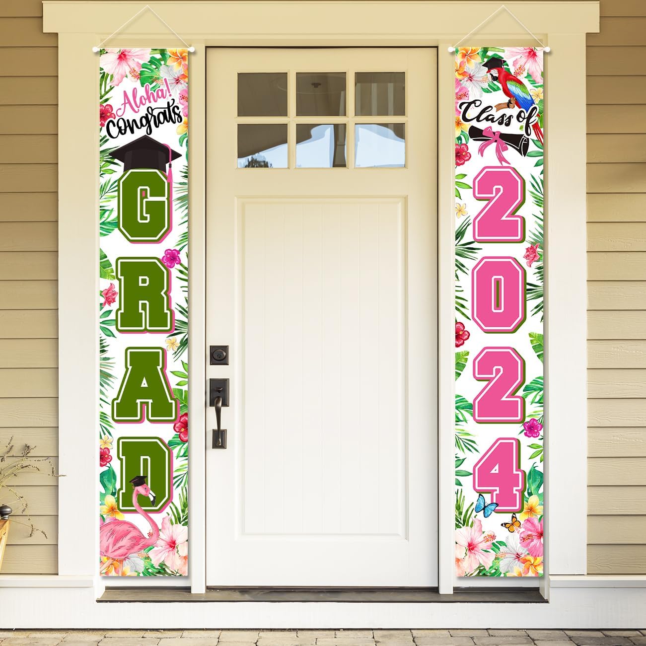 Amazon.com: 3pcs Luau Graduation Party Decorations 2024 Door Banner ...