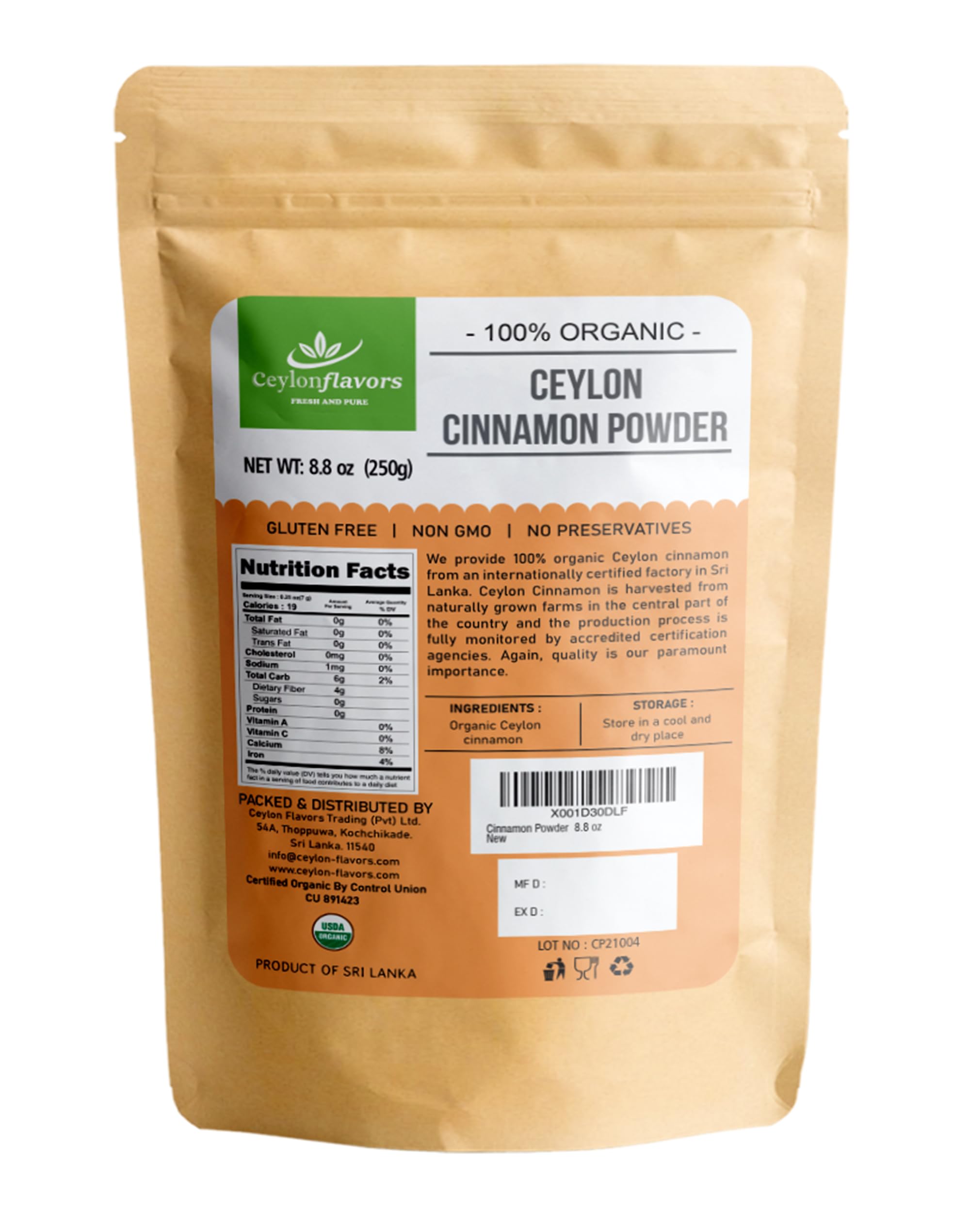 Amazon.com : Organic Ceylon cinnamon powder premium special grade from ...