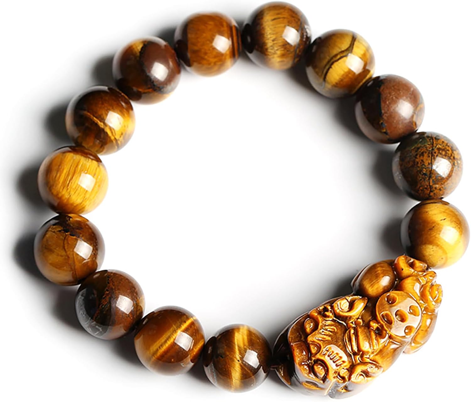 Amazon.com: LOTONJT Feng Shui Wealth Bracelet Tiger Eye Stone Pi Xiu ...