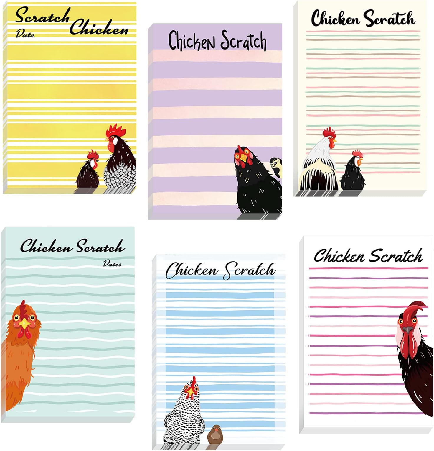 Amazon.com : Chicken Scratch Hens Sticky to Do Notepad - Rooster Baby ...