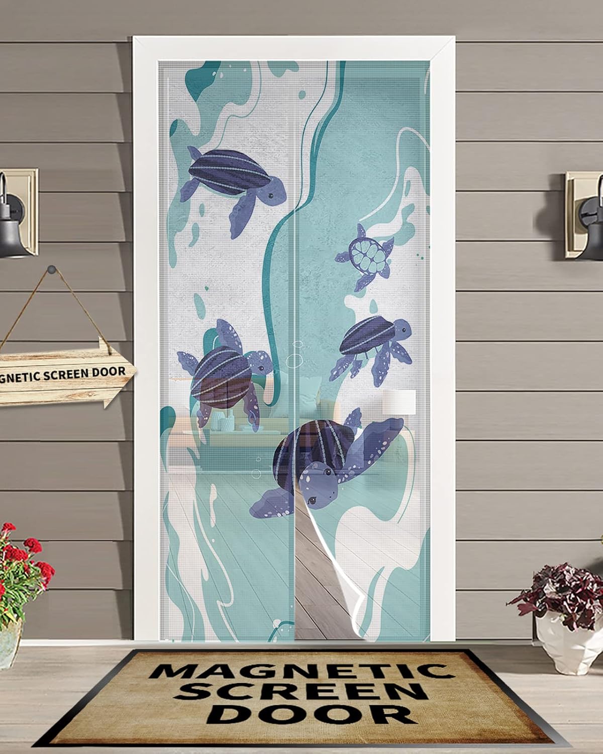 Amazon.com: Undersea Turtle Ocean Water Magnetic Screen Door, Nature ...
