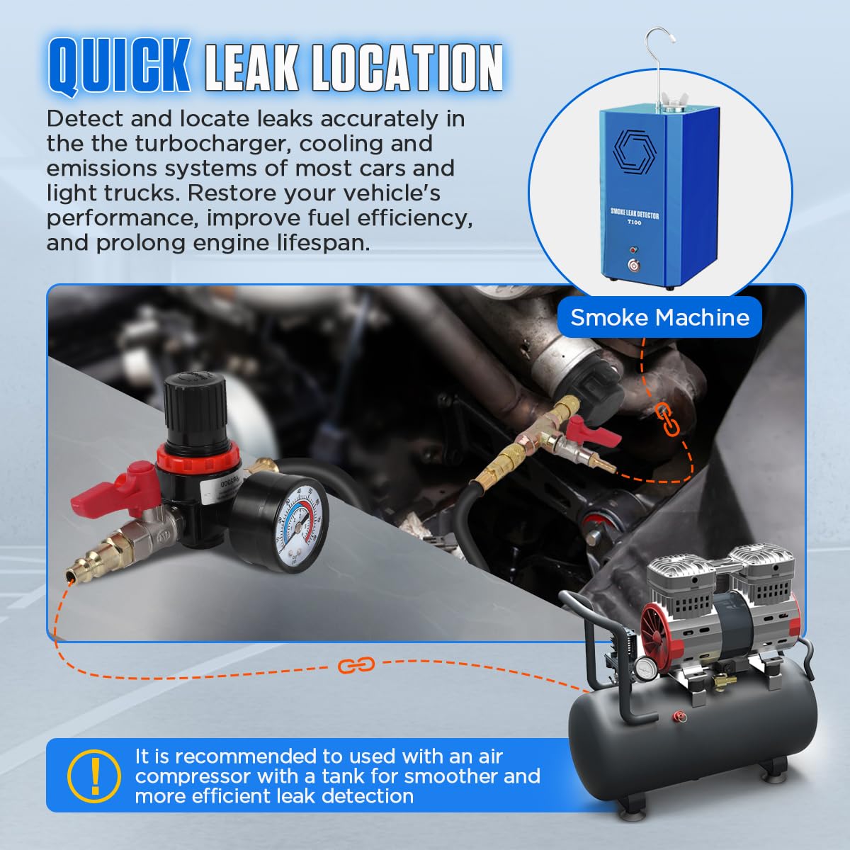 Snapklik.com : Turbo Boost Leak Tester Kit 14PC Boost Leak Test Kit w ...