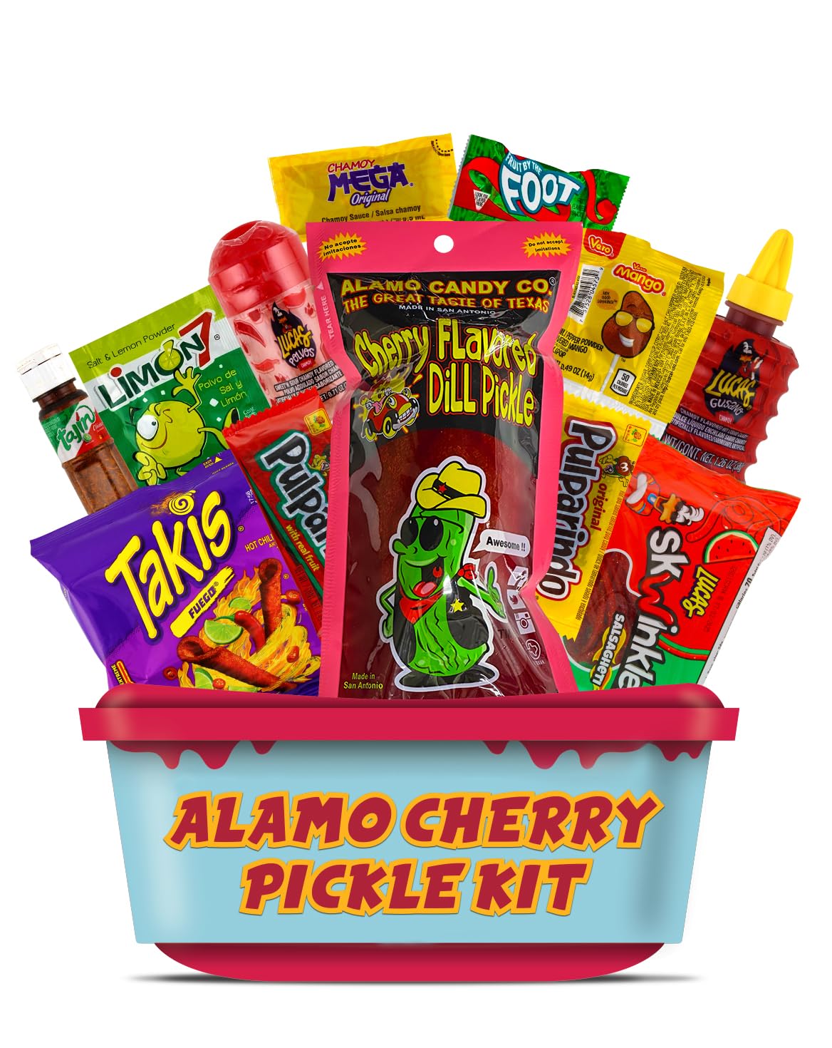 Amazon.com : Alamo Cherry Pickle Kit, Mexican Candy Mix Ready to make ...