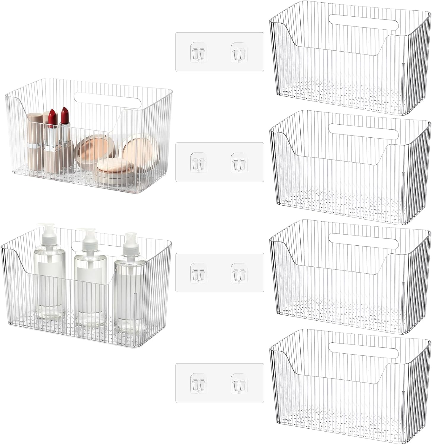 Amazon.com: 4pcs Adhesive Cabinet Door Storage Bin Wall Mounted Inside ...