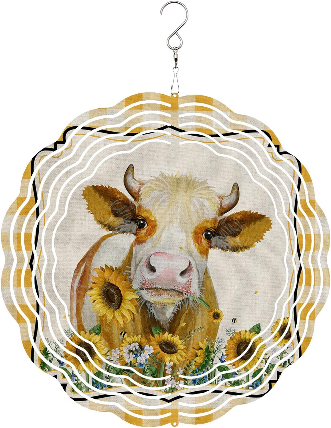Amazon.com: Hanging Wind Spinners Outdoor Rural Farm Cow with ...