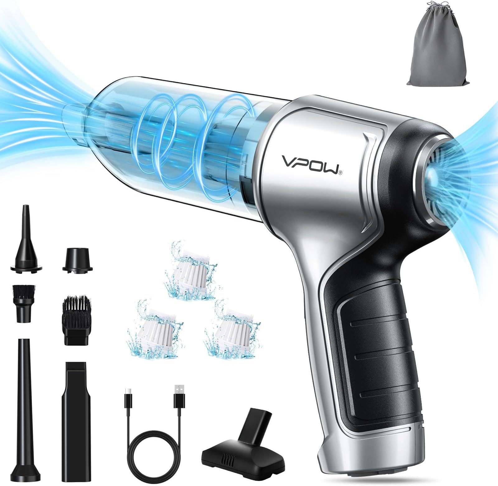 Handheld Car Cordless Vacuum Cleaner: 16000Pa Powerful Mini Hand Held ...