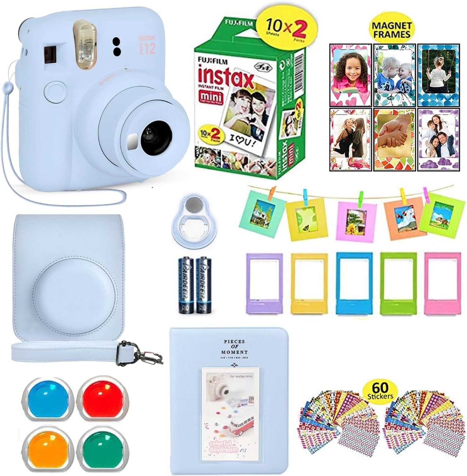 Amazon.com : Fujifilm Instax Mini 12 Camera Bundle - Blue, 20 Film ...