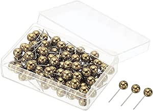 Amazon.co.jp: PATIKIL 100 Pcs Round Head Map Tack Thumb Steel Point ...