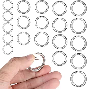 Amazon.com: 20 PCS Round Carabiner Clip Circle Clips Rings Spring Ring ...
